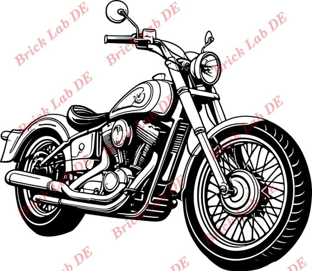 Motorcycle Drawing, Vehicles SVG, PNG, JPG, Dxf, Eps Instant Digital ...