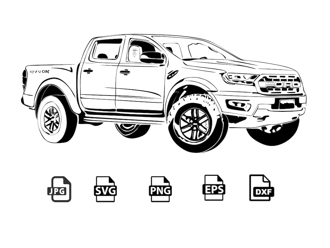 4x4 SVG, Png, Jpg, Dxf, Eps Car Drawing Cricut Instant Digital Download ...
