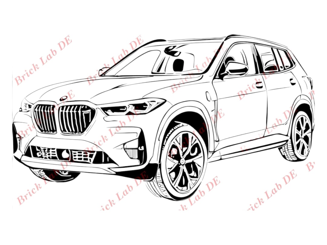 Bmw X1 Xdrive 30 Drawing, Cars SVG, PNG, JPG, Dxf, Eps Instant Digital ...