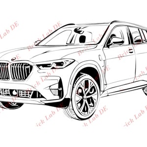 Bmw X1 Xdrive 30 Drawing, Cars SVG, PNG, JPG, Dxf, Eps Instant Digital ...