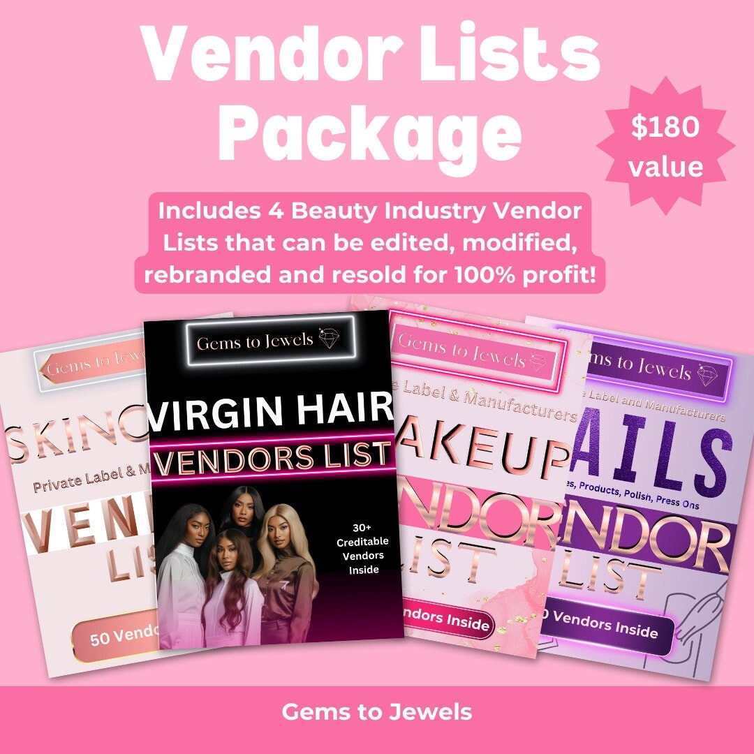 Vendor Lists Package - Etsy