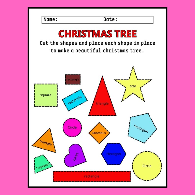 Christmas Tree Shape Craft for Kids | Preschool Geometry Activity | Cut ...