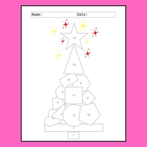 Christmas Tree Shape Craft for Kids Preschool Geometry Activity Cut and ...