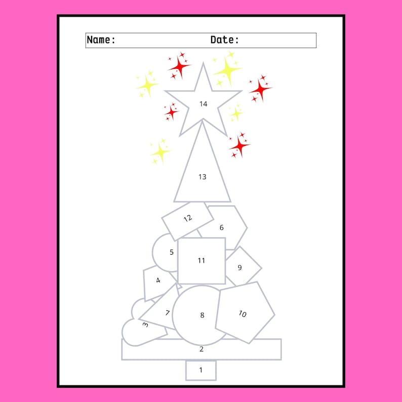 Christmas Tree Shape Craft for Kids Preschool Geometry Activity Cut and ...