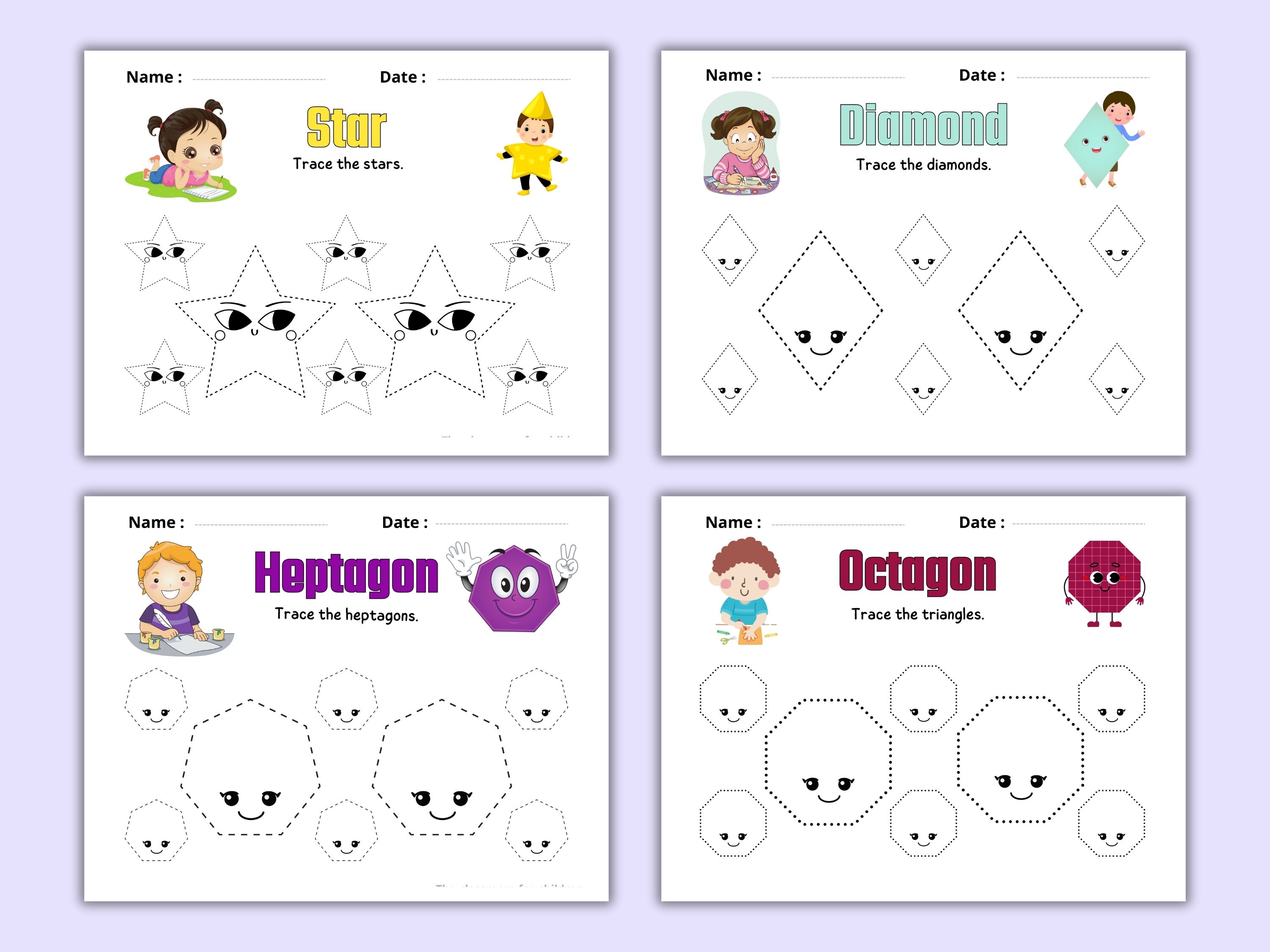 Tracing Shapes, Fine Motor Skills, Prewriting Skills, Preschool ...