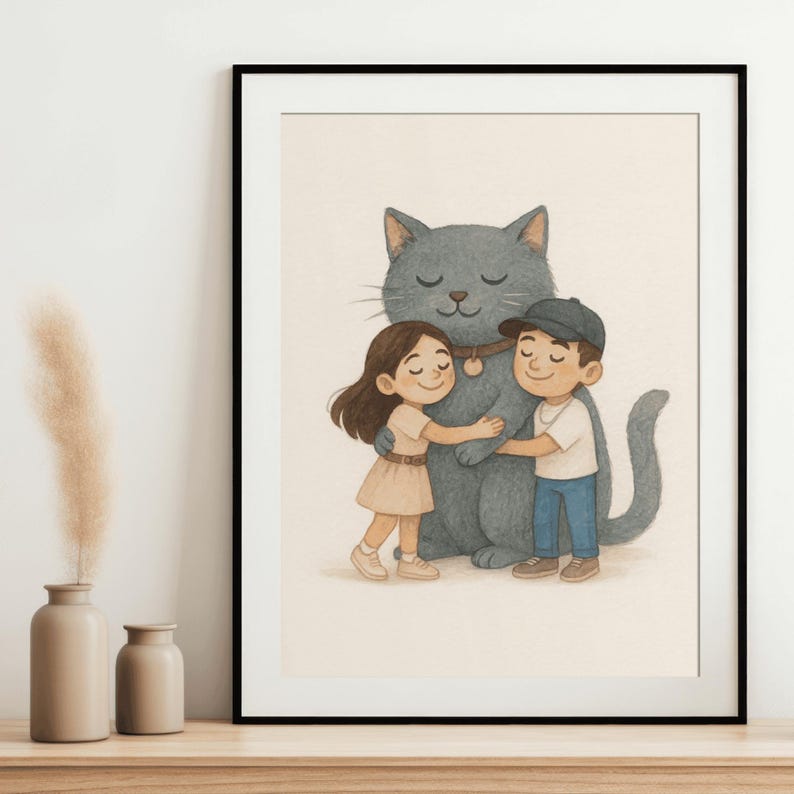 Pet and Owner Custom Portrait, Couple Illustration, Cute Family Drawing ...