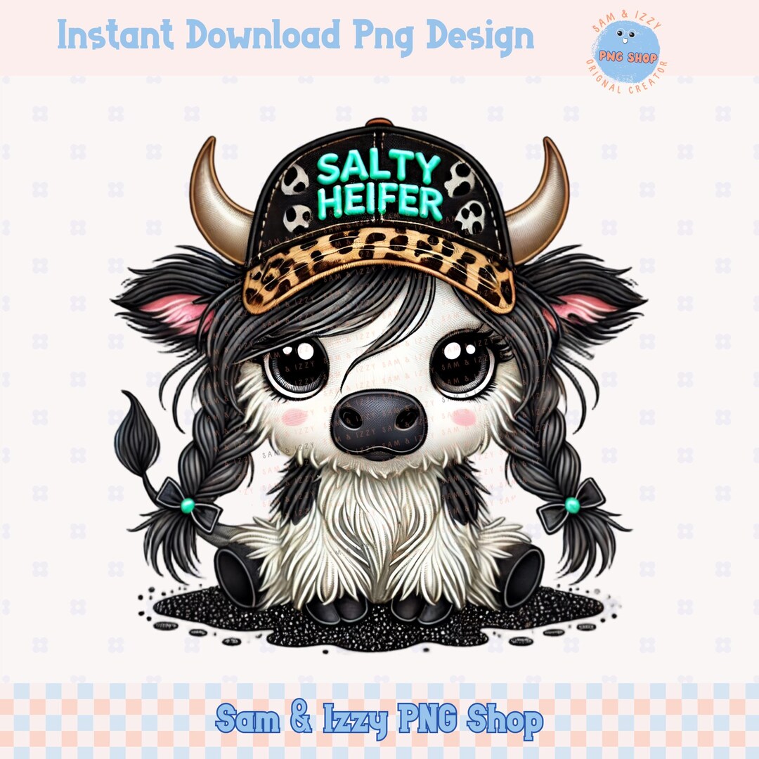 Salty Heifer Cute Cow Png Sublimation Design, Funny Sarcastic Snarky ...