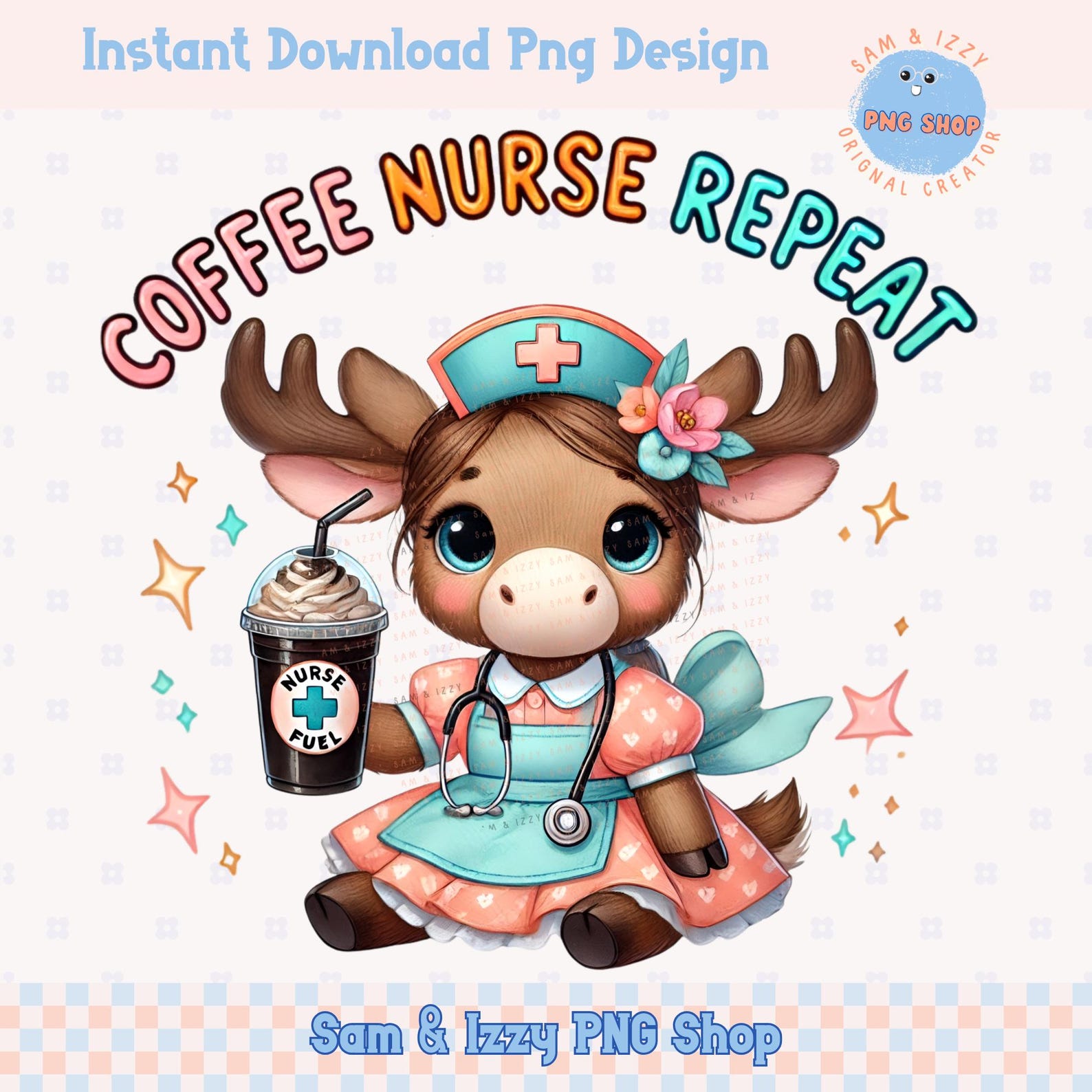 Coffee Nurse Repeat Png, Nurse Appreciation Clipart, Nurse Sublimation ...