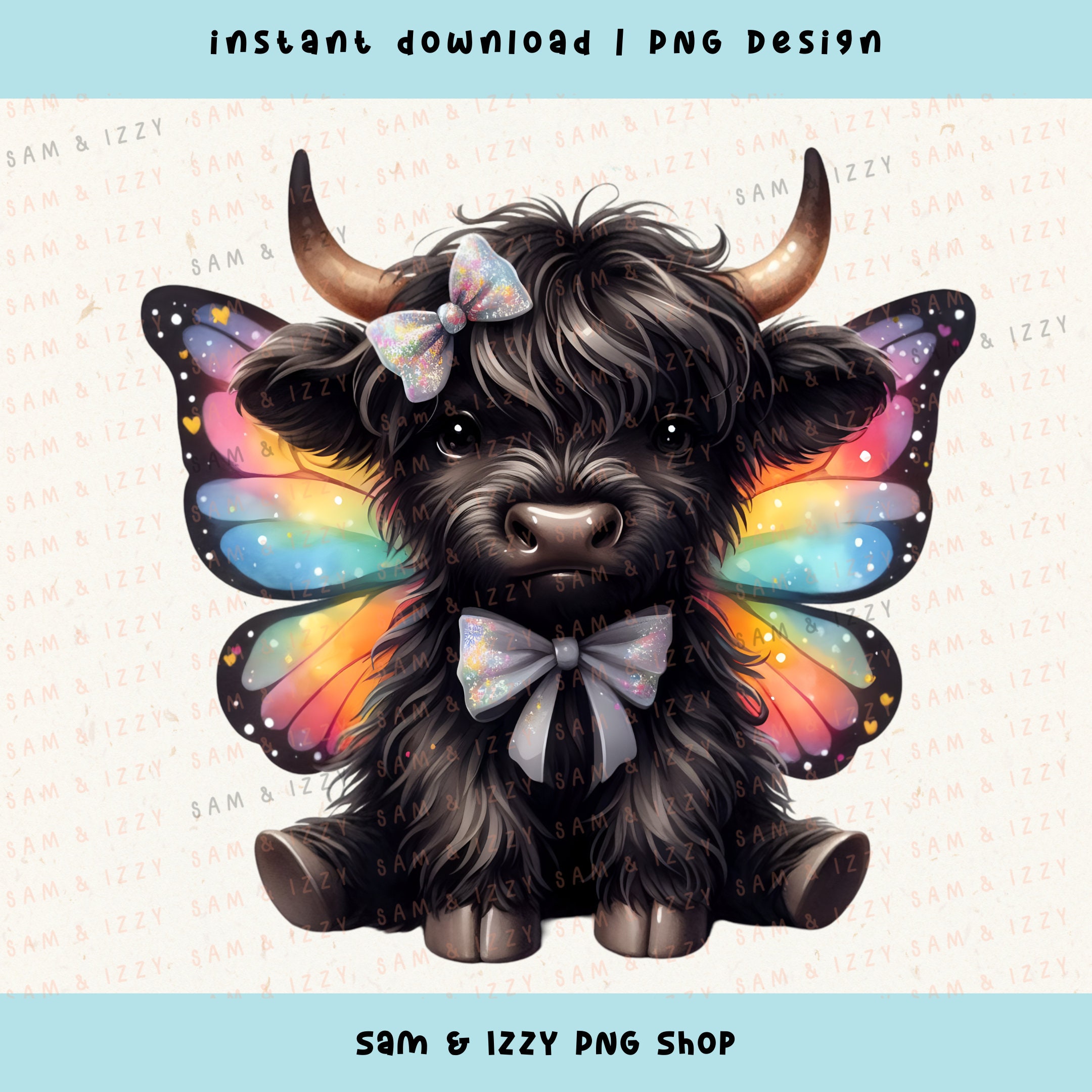 Spring Highland Cow, Watercolor Png, Spring Decor, Spring Cow Png ...