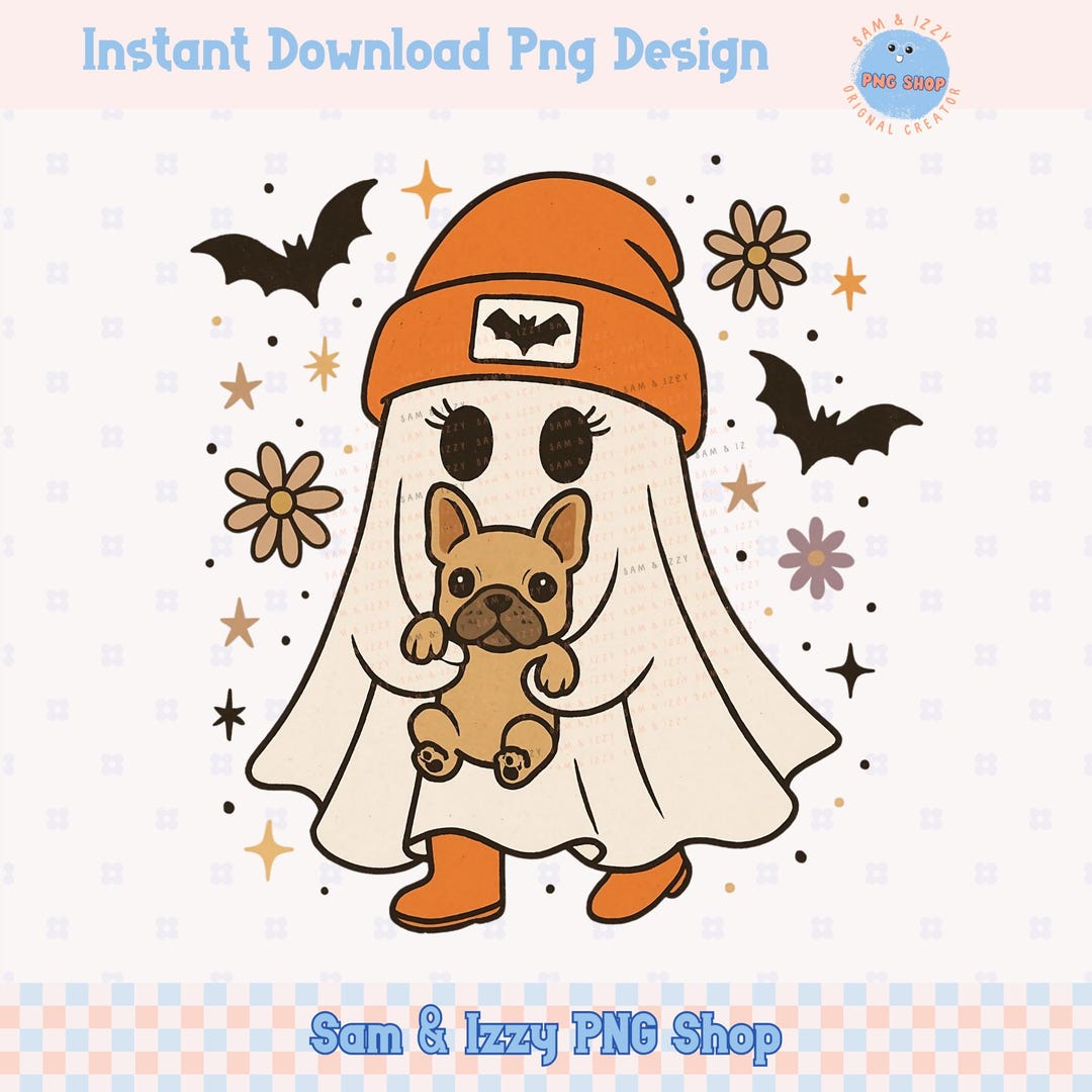 French Bulldog Ghost Png, Cute Halloween Ghost Dog Mom Sublimation ...