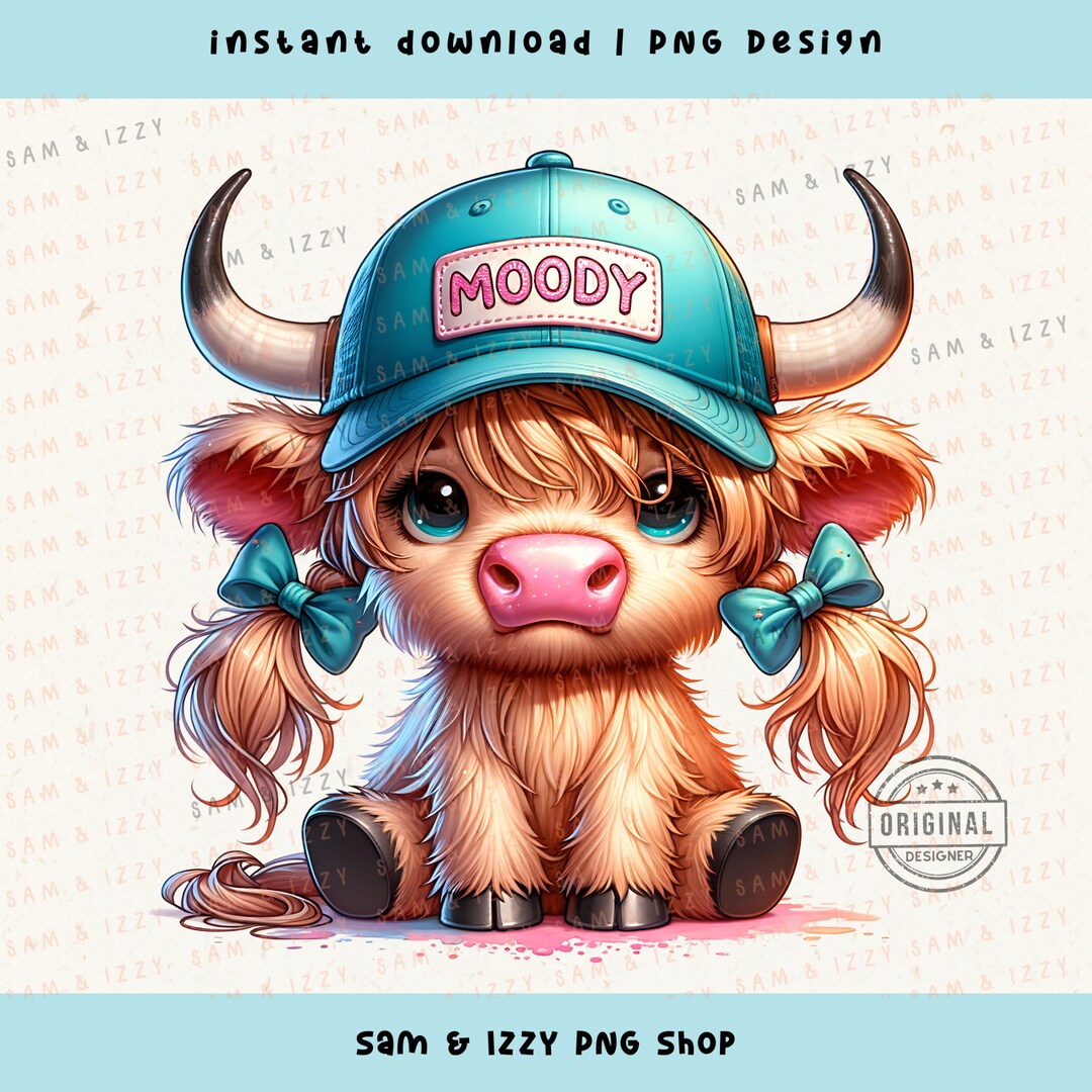 Moody Png, Highland Cow Bundle, Western Cow Png, Cow Sublimation, Cute ...