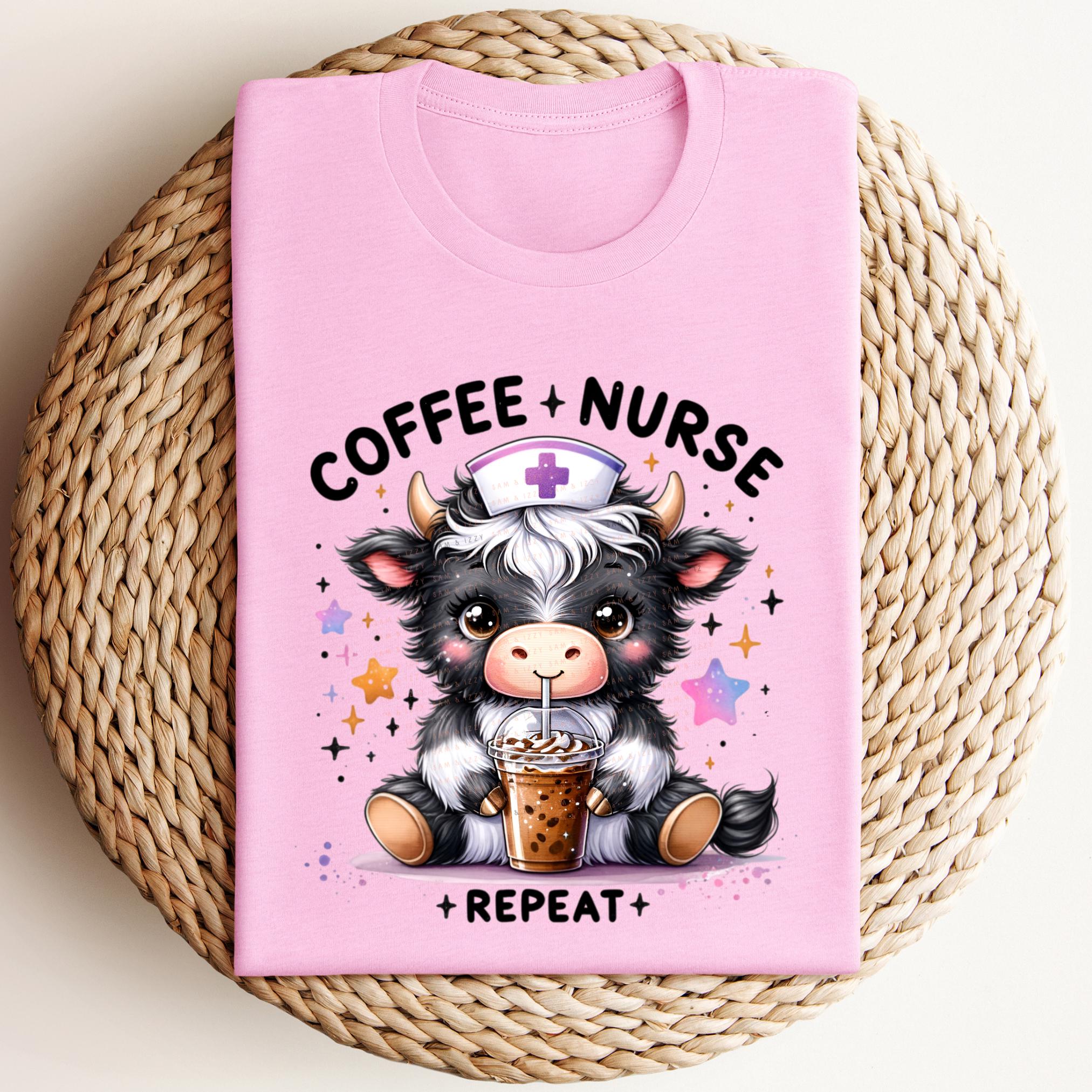 Coffee Nurse Repeat Png, Nurse Appreciation Clipart, Nurse Sublimation ...
