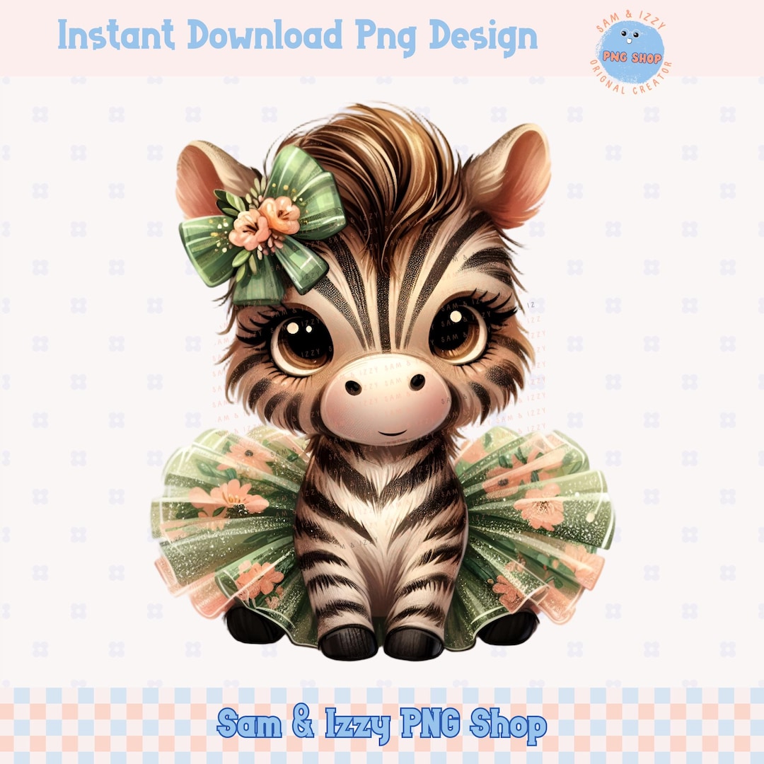 Cute Spring Tutu Zebra Png, Safari Spring Decor Sublimation Design ...