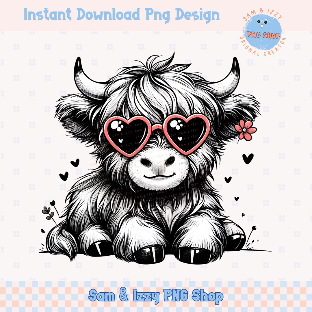 Heifer Valentine Png, Highland Cow Valentine Png, Bougie Girl, Western ...
