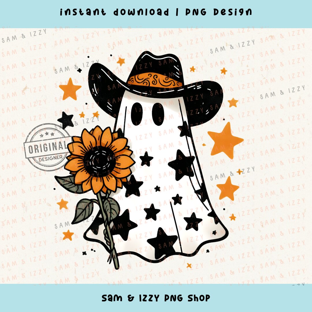 Cute Ghost Png, Western Halloween Png, Cowprint Ghost, Boojee Png ...