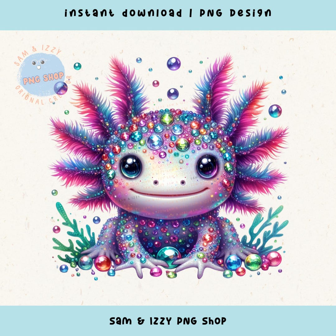 Cute Rainbow Axolotl Sublimation Design, Axolotl Clipart, Kids Shirt ...