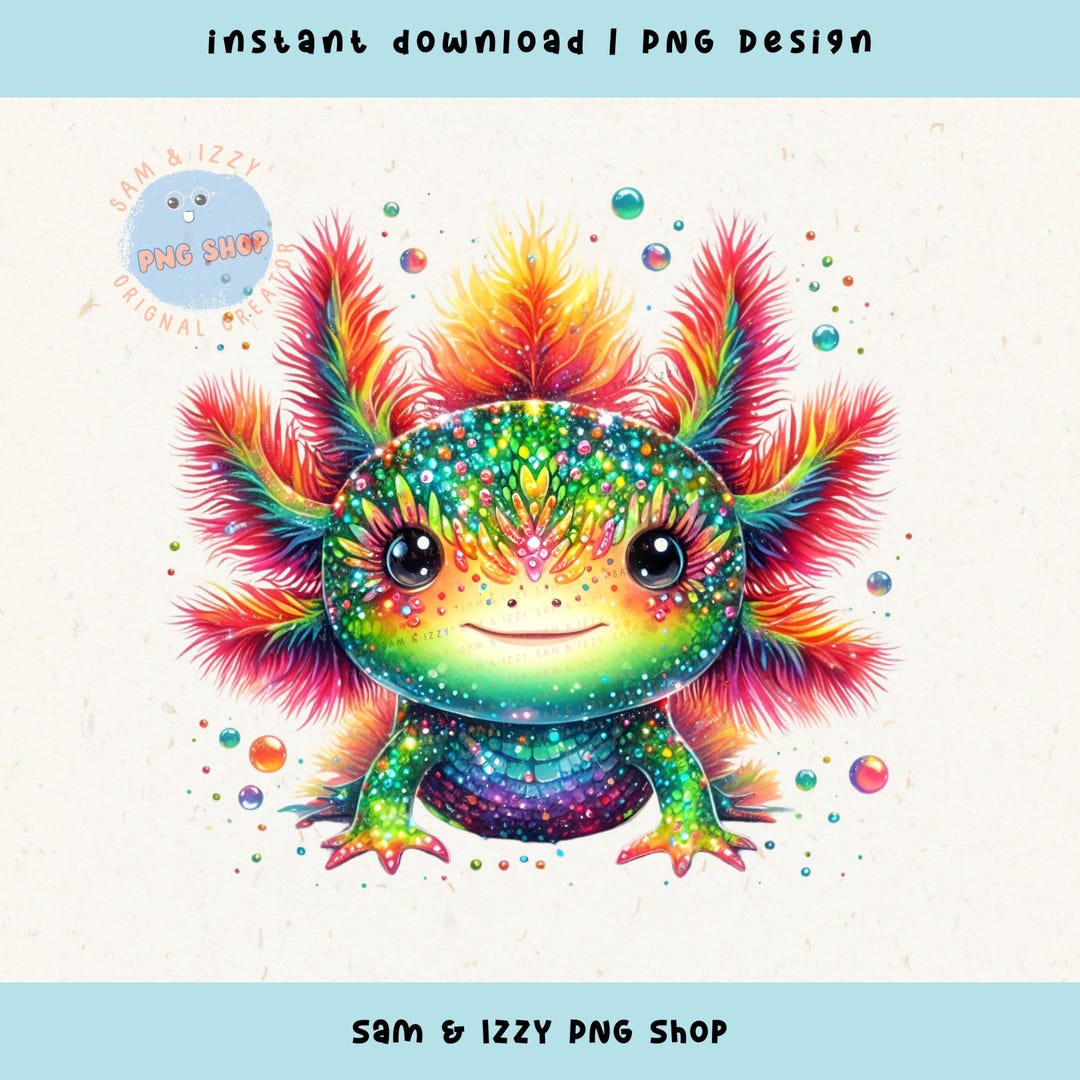 Cute Rainbow Axolotl Sublimation Design, Axolotl Clipart, Kids Shirt ...