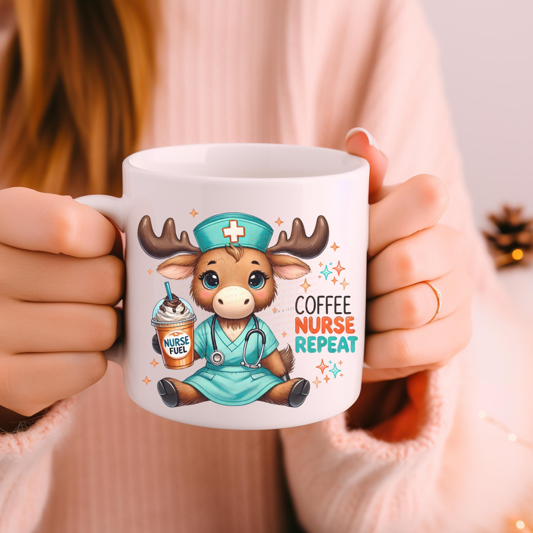 Coffee Nurse Repeat Png, Nurse Appreciation Clipart, Nurse Sublimation ...