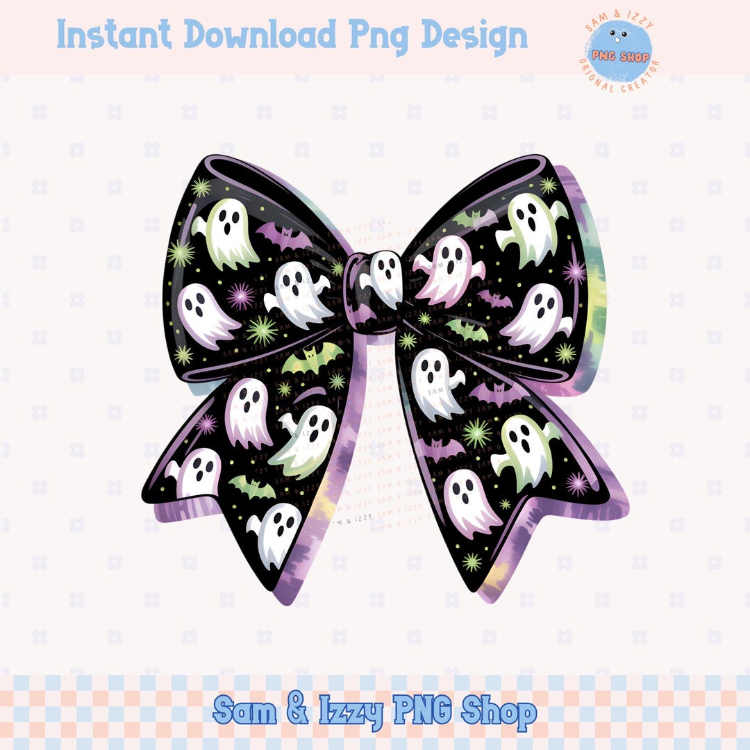 Ghost Bow PNG, Halloween Bow Sublimation, Cute Spooky Clipart, Bougie ...