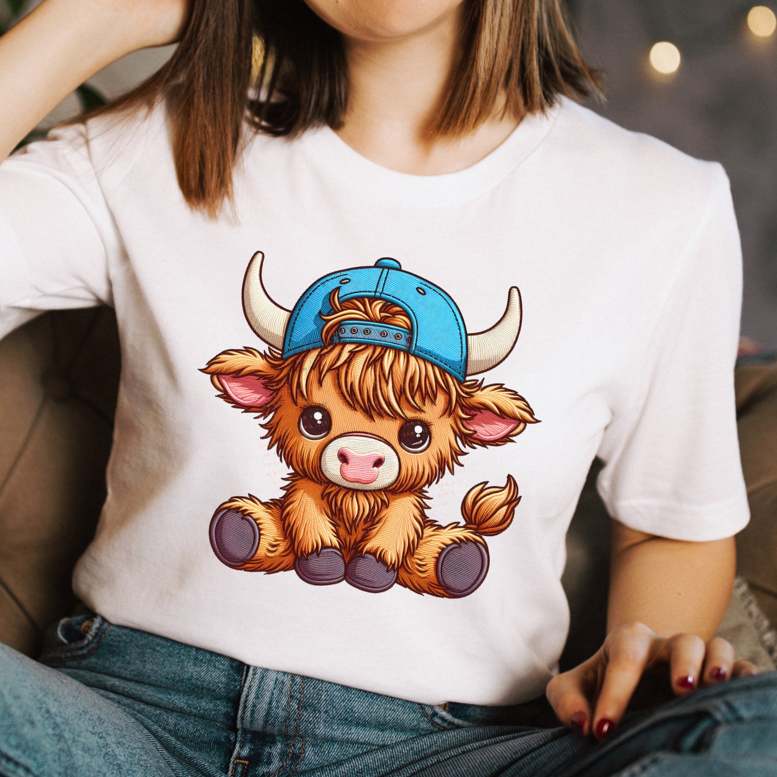 Highland Cow Png, Highland Cow Design, Carhartt Cow, Faux Embroidery ...
