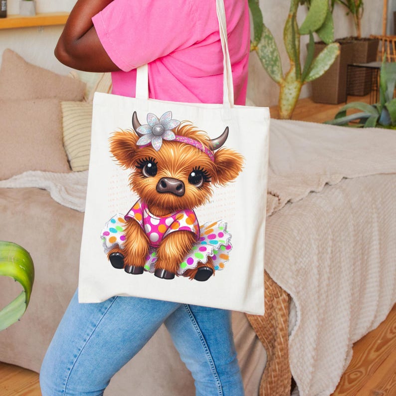 Cute Highland Cow With Tutu PNG Sublimation Design, Rainbow Tutu ...