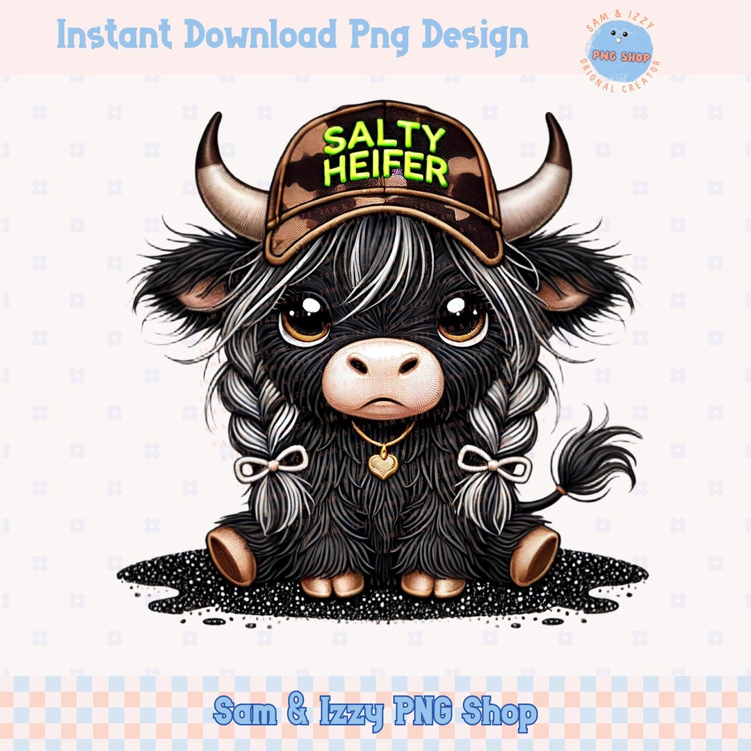 Salty Heifer Cute Cow Png Sublimation Design, Funny Sarcastic Snarky ...