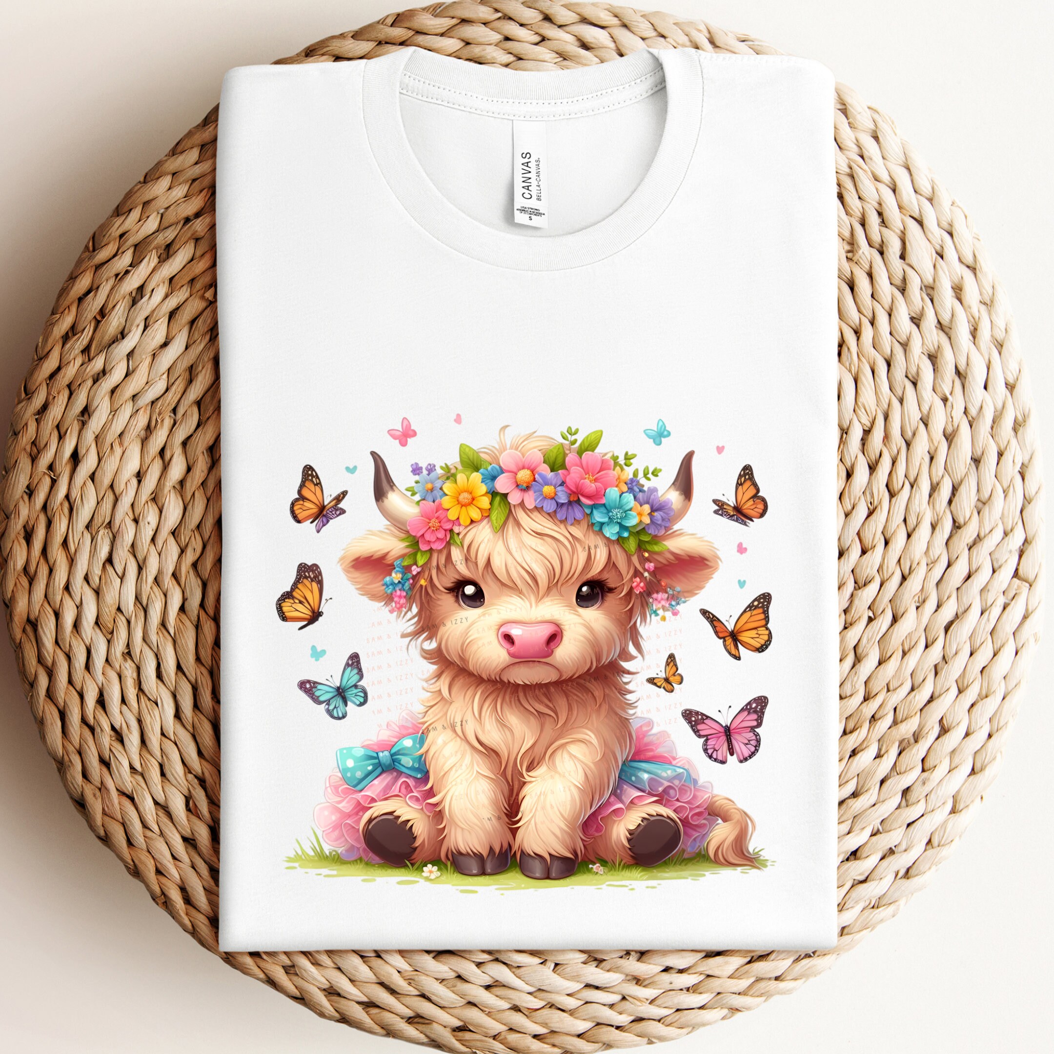 Spring Highland Cow, Watercolor Png, Spring Decor, Spring Cow Png ...
