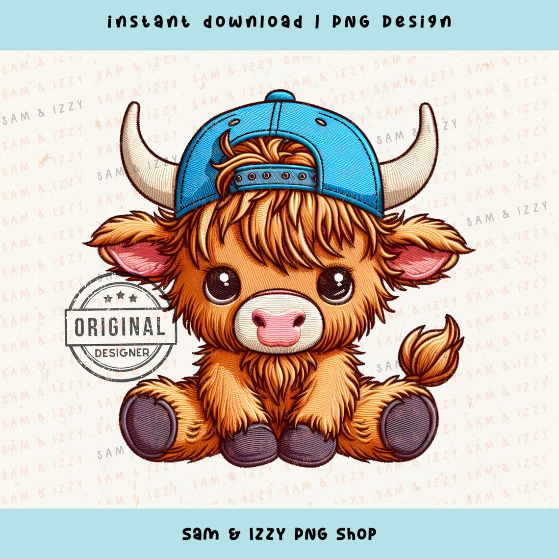 Highland Cow Png, Highland Cow Design, Carhartt Cow, Faux Embroidery ...