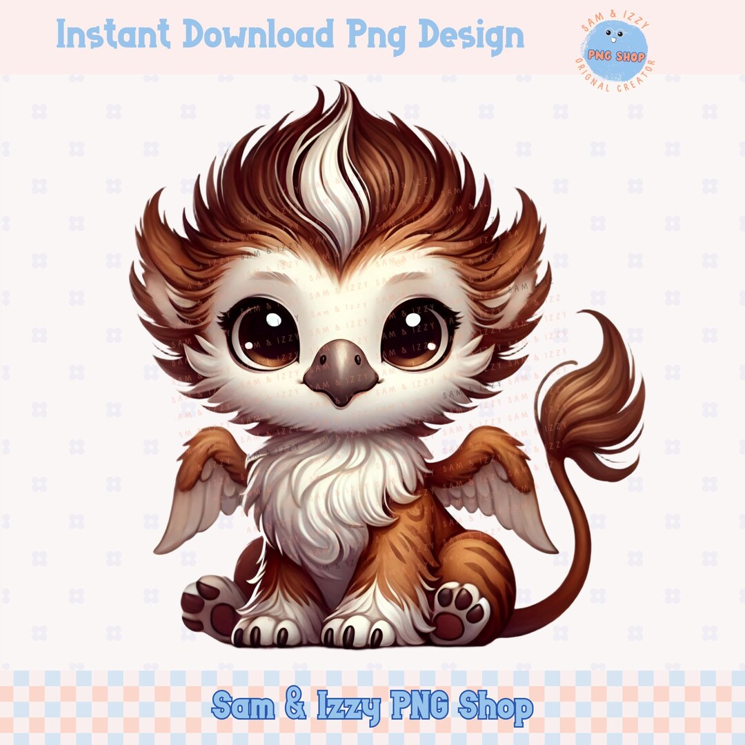 Cute Griffin Mythical Creature Png Sublimation Design, Griffin Clipart ...
