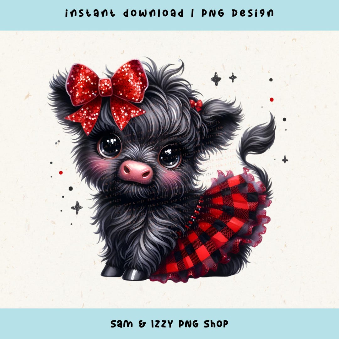 Christmas Cute Tutu Highland Cow Png Sublimation Design, Festive ...