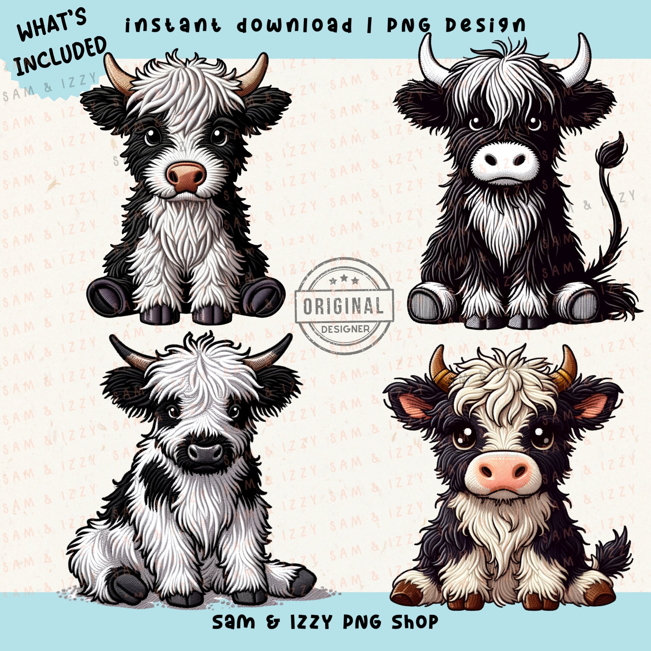 Highland Cow Png, Highland Cow Design, Cow Designs, Faux Embroidery ...