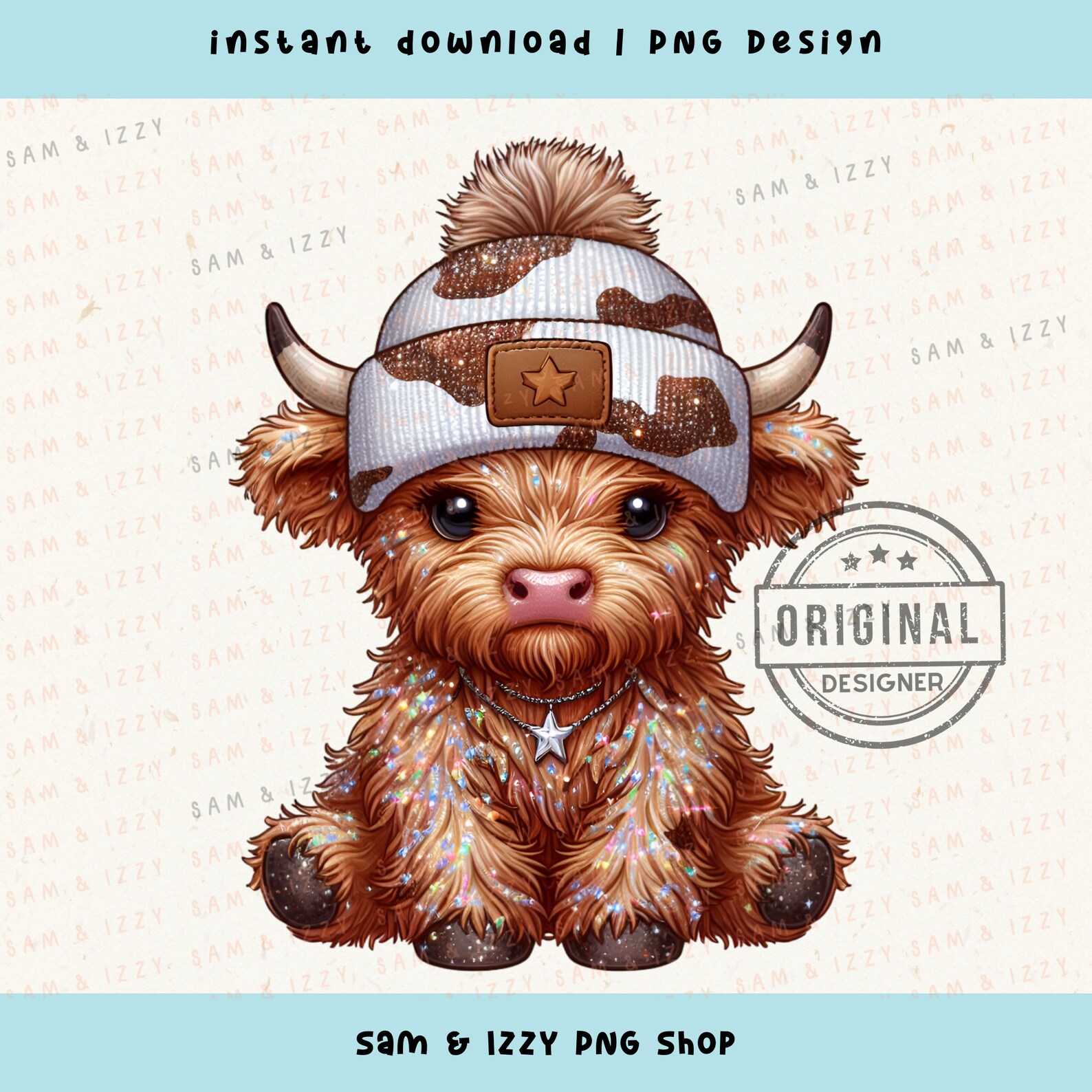 Highland Cow Png, Highland Cow Design, Sparkly Cow, Western Png, Cow ...