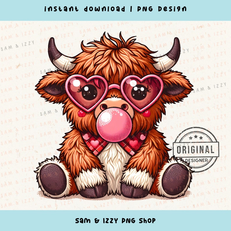 Heifer Valentine Png, Highland Cow Valentine Png, Valentine Day Western ...