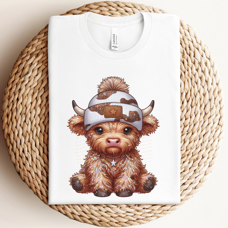 Highland Cow Png, Highland Cow Design, Sparkly Cow, Western Png, Cow ...