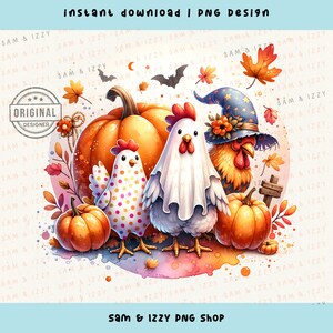 Chicken Sheet Png, Halloween Chickens Png, Fall Animals Png, Farm ...