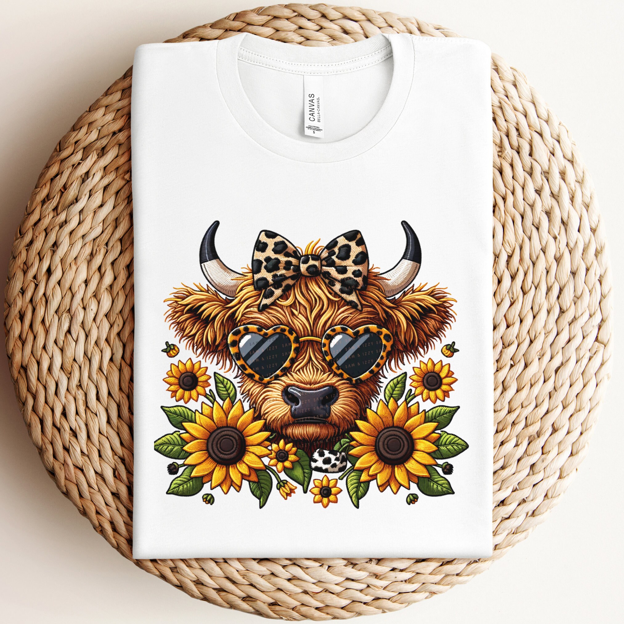 Highland Cow Png, Highland Cow Design, Faux Embroidery, Cow Bundle ...