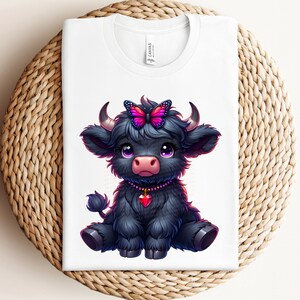 Highland Cow Art Print Coquette PNG Bundle for Sublimation and DTF, POD ...