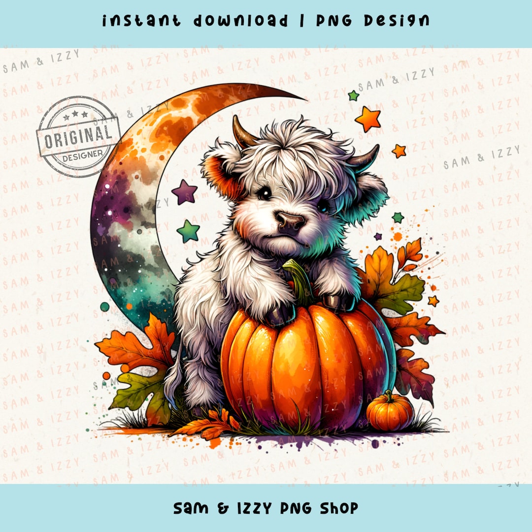 Fall Cow Bundle, Cute Cow Png, Pumpkin Png, Fall Vibes Png, Farm Animal ...