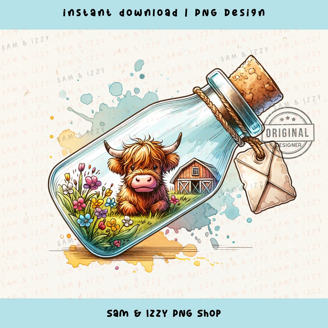 Highland Cow Png, Highland Cow Design, Cow Sublimation, Western Png ...