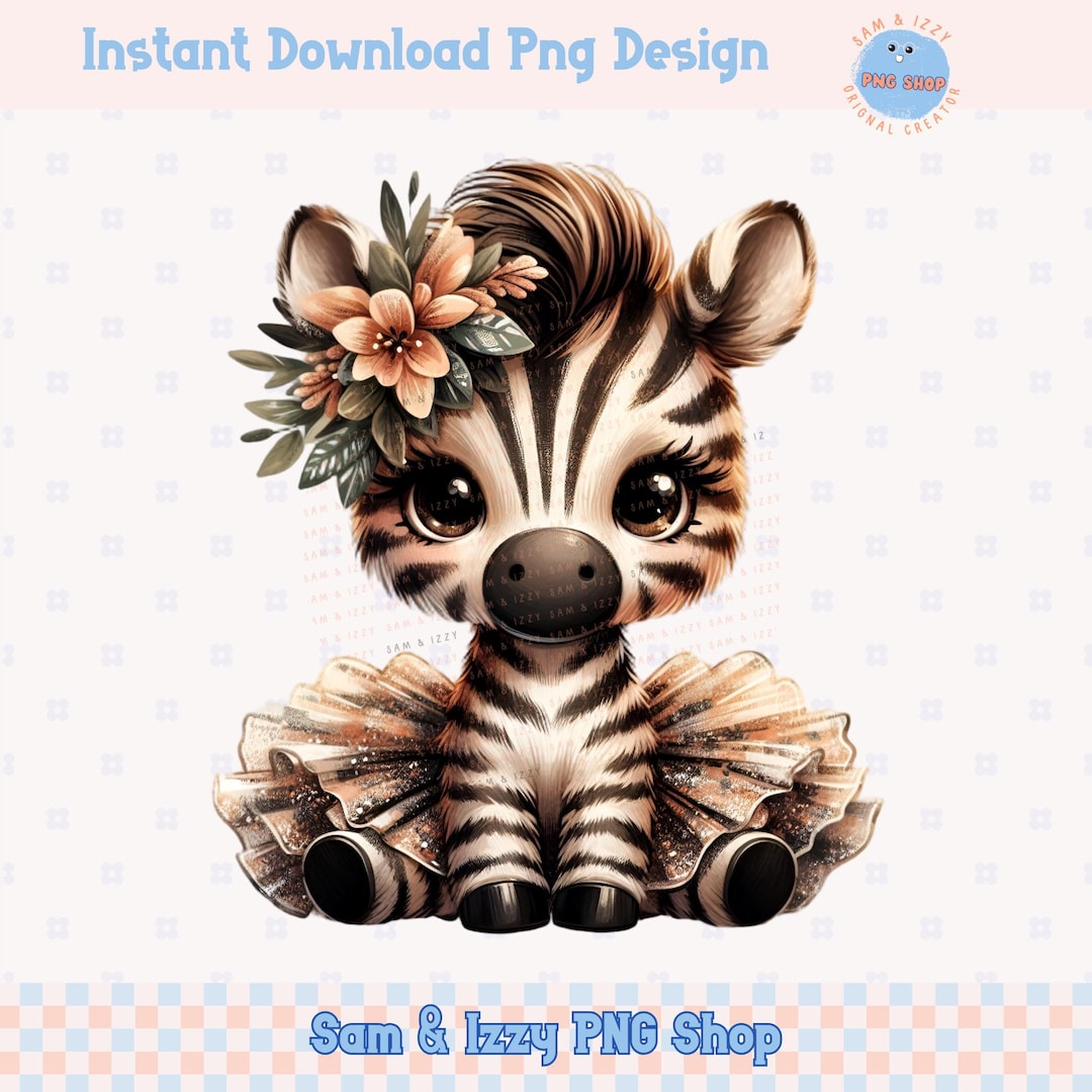 Cute Spring Tutu Zebra Png, Safari Spring Decor Sublimation Design ...