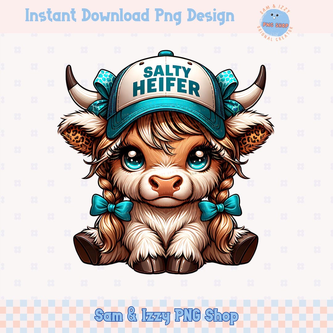 Salty Heifer Cute Cow Png Sublimation Design, Funny Sarcastic Snarky ...