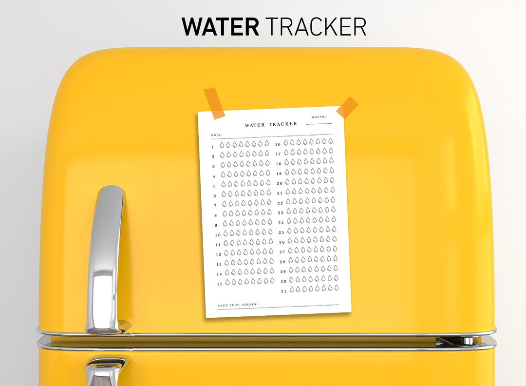 Daily Water Tracker Printable Hydration Log, PDF & JPG Set Water ...
