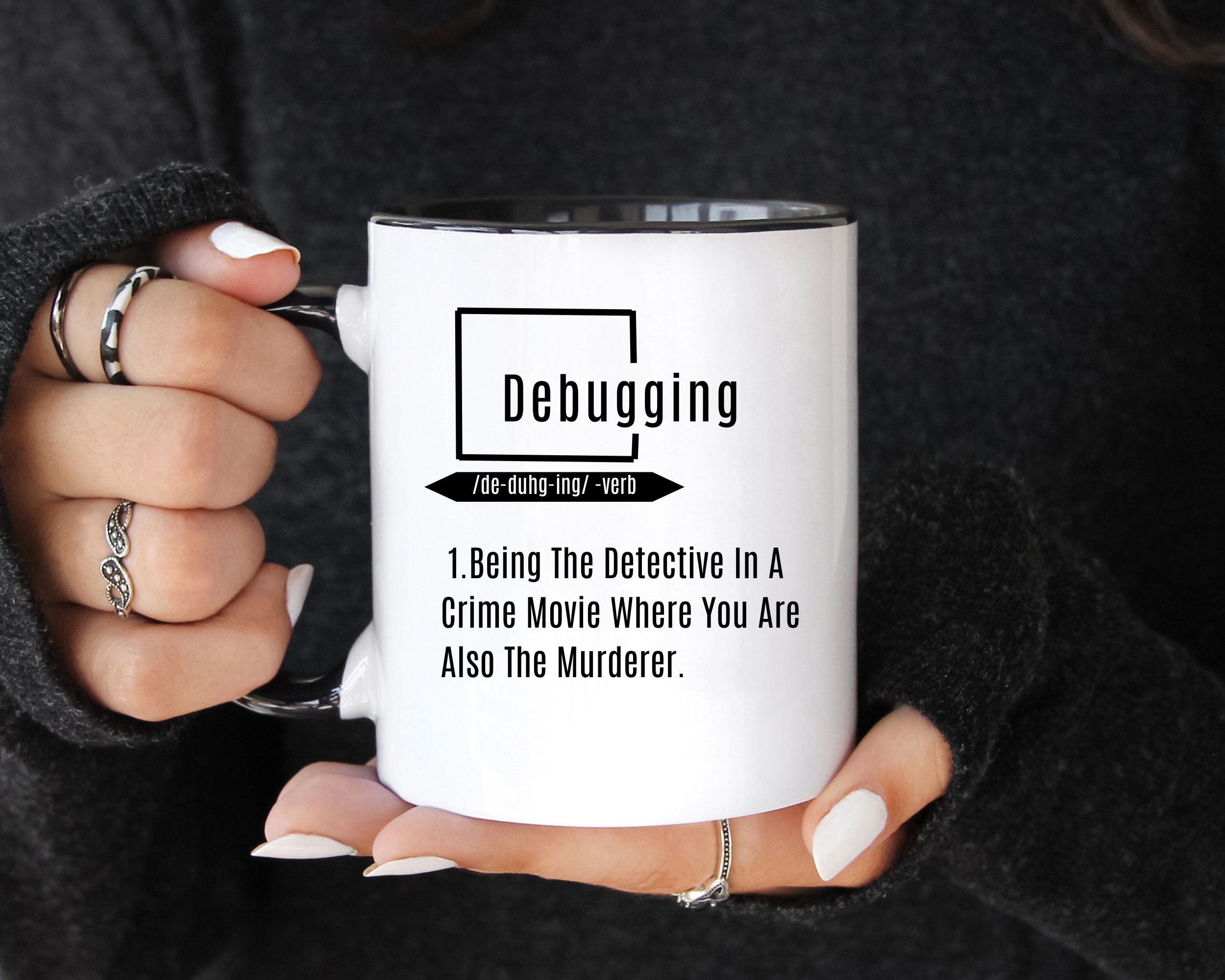 Programmer T Programmer Mug Funny Coffee Mug Debugging Word Definition Mug Debugging