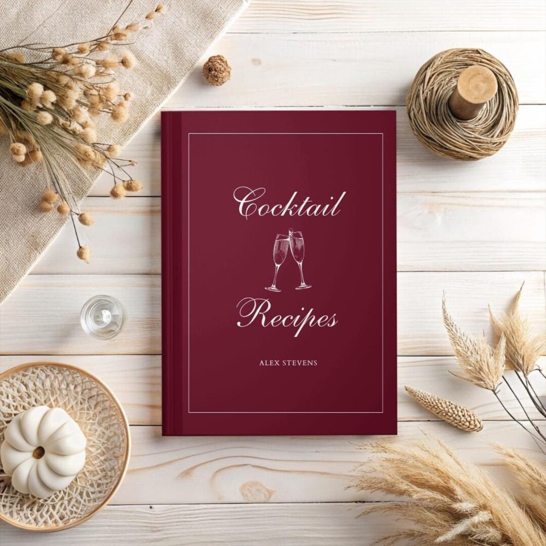 Custom Cocktails Recipes Book, Personalized Bartending Book, Bartender ...