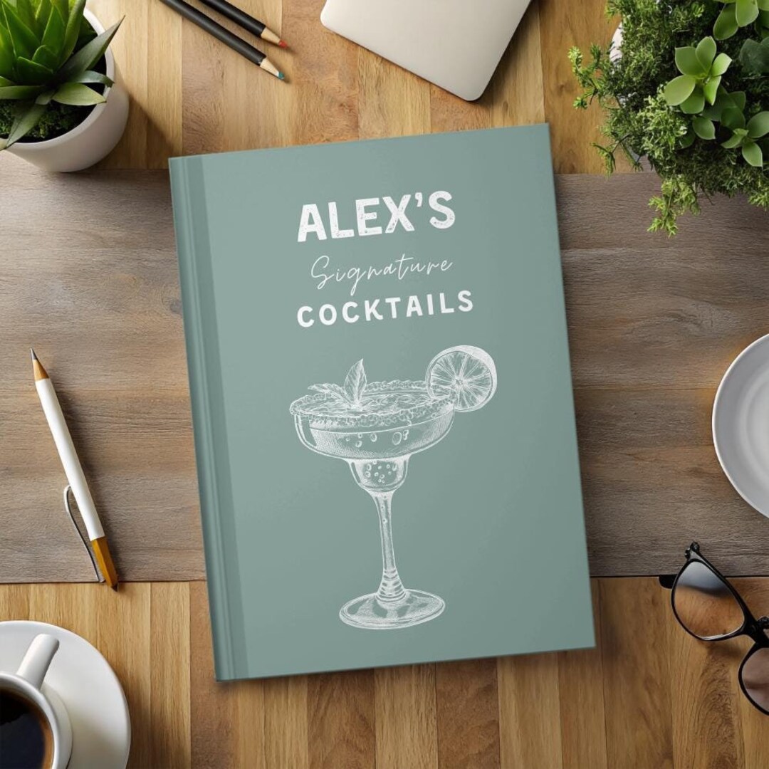 Personalized Cocktail Recipe Book - Gift for Mixologists and Bartenders ...