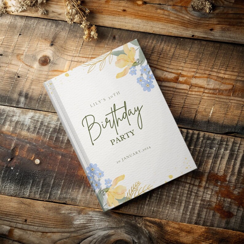 Personalized Birthday Book Gift, Happy Birthday Guest Book, Birthday ...
