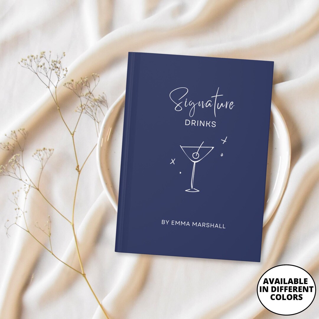 Cocktail Recipe Book, Custom Name Cocktail Journal, Personalized ...