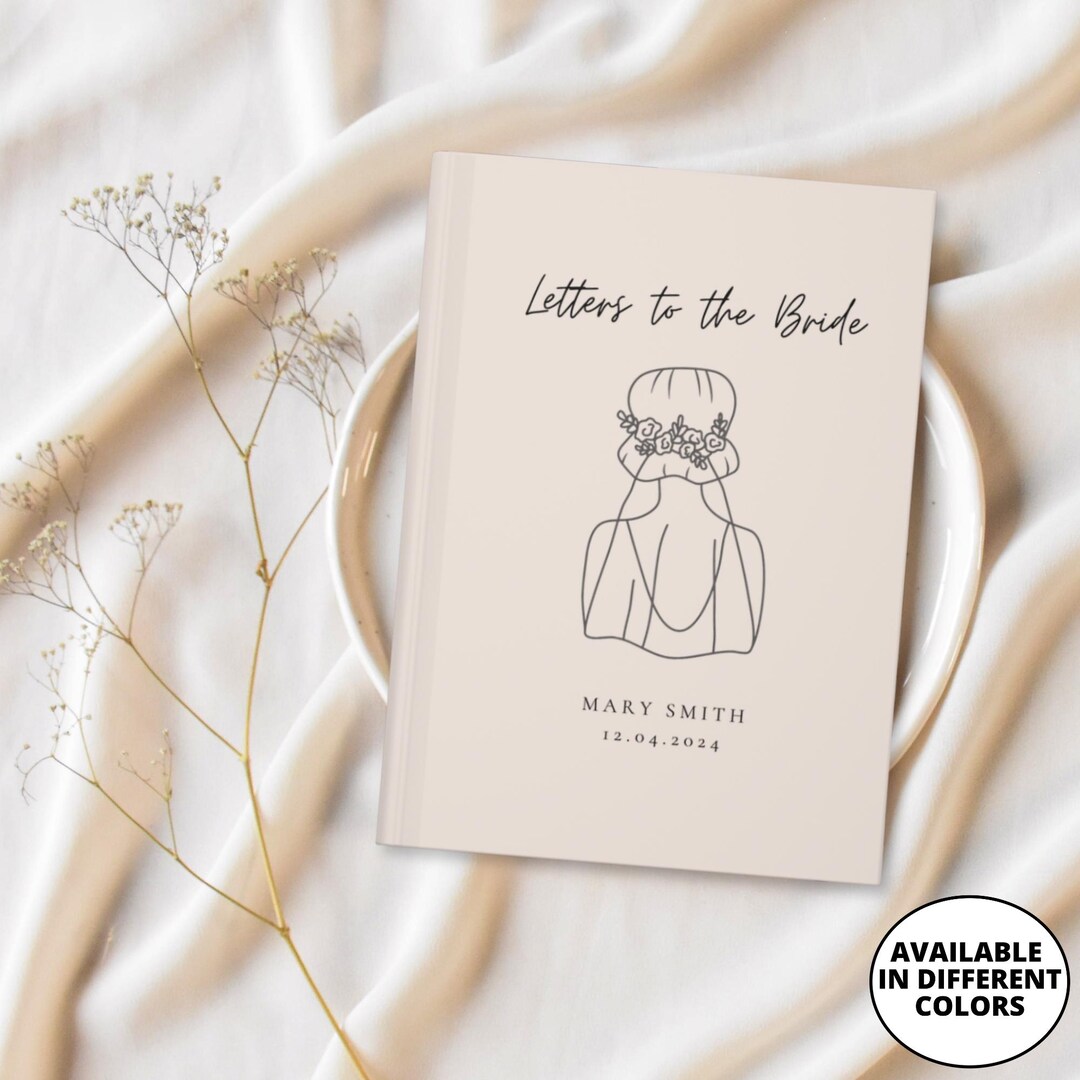 Letters to the Bride Notebook- Bride Journal- Personalised Bride to Be ...