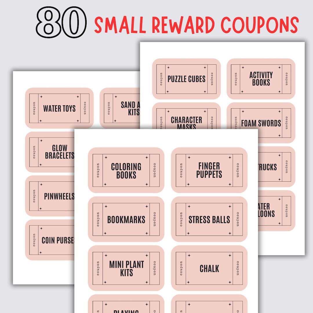 Printable Reward Coupons for Kids Kids Reward Coupon Booklet Home ...