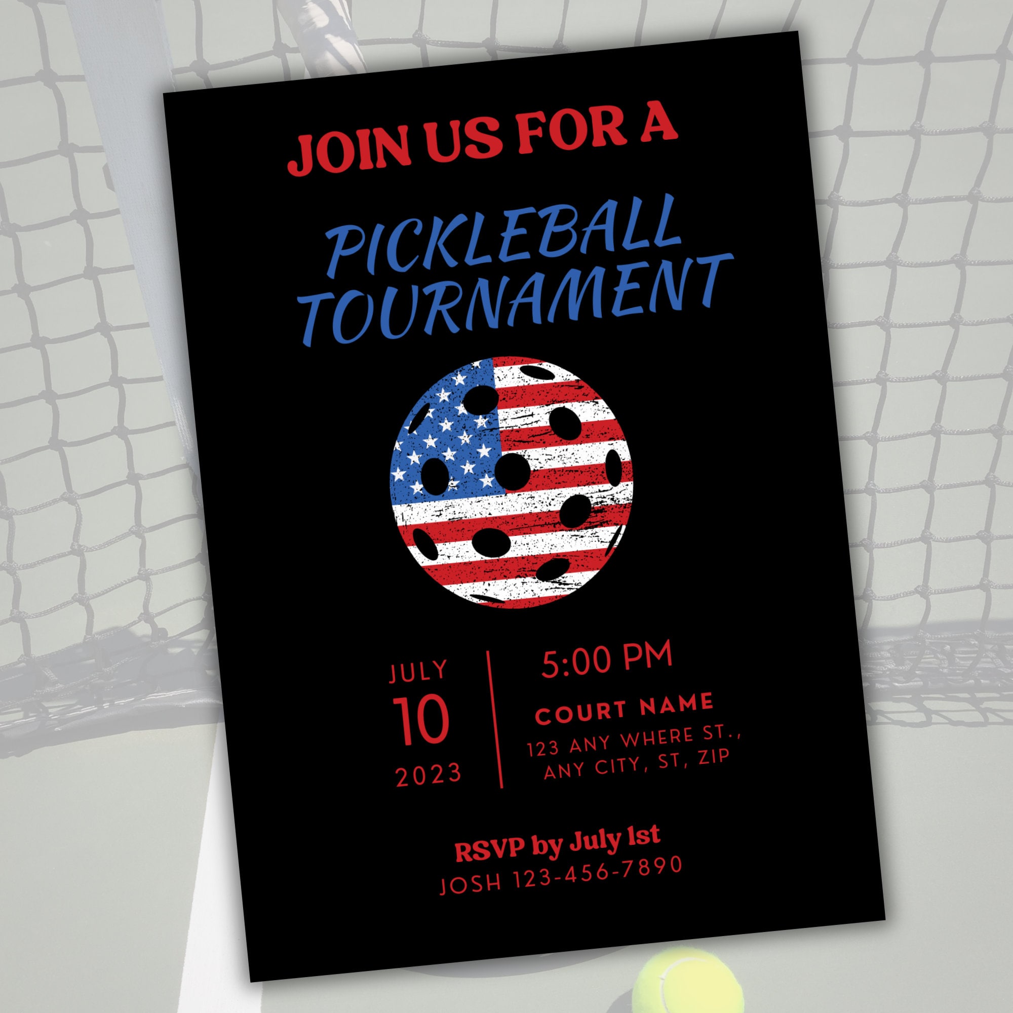 Digital Pickleball Invitation Template Pickle Ball Party Invitation ...